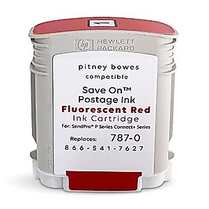 Save On Postage Ink 787-0 Compatible PB Sendpro P/Connect + Series Mailing System - 787-0 High Yield Red Ink Cartridge - Postage Meter Cartridge