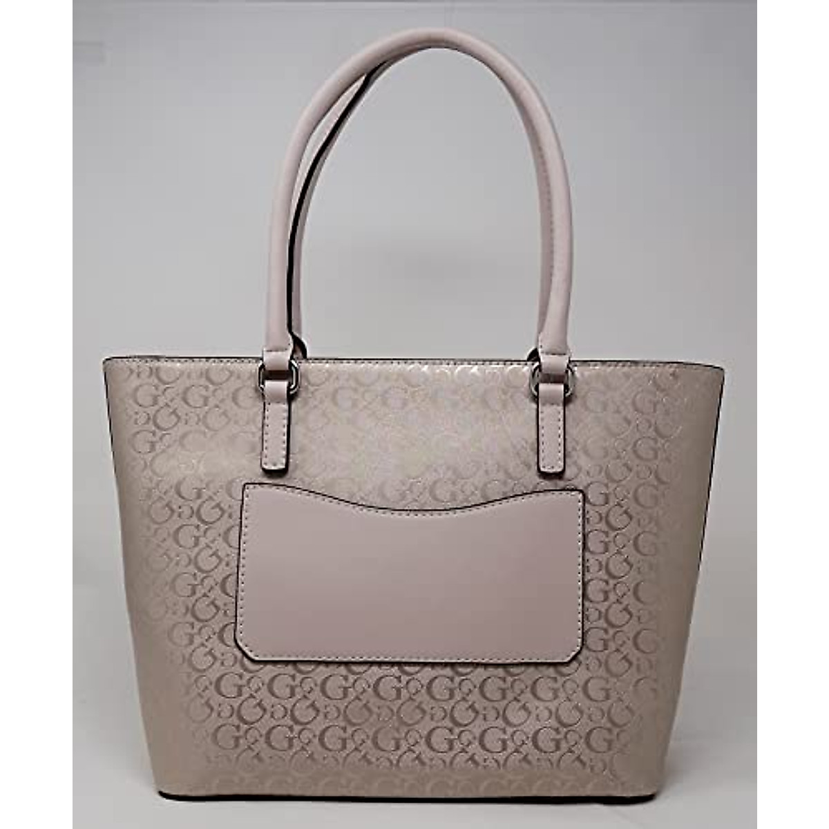 GUESS Women's Rose Dust Rose Gold Patent Logo Debossed Tote Bag Handbag Purse
