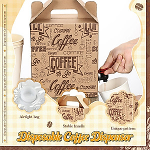 Resholder 10 Pack Coffee to Go Box Container for Catering 96 OZ Disposable Coffee Boxes Dispenser Insulated Server for Catering Liquid Carrier