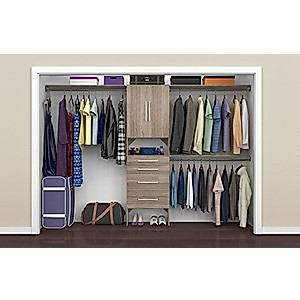 ClosetMaid 1936340 SuiteSymphony Modern 25-Inch Closet Organizer with Shelves, 2-Doors and 4-Drawers, Natural Gray