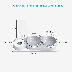 JiangYanus Raised Cat Bowls, 15° Tilted Cat Puppy Food and Water Bowl Set with Automatic Water Dispenser Bottle Cat Dish for Cat Small Medium Dogs (Green)