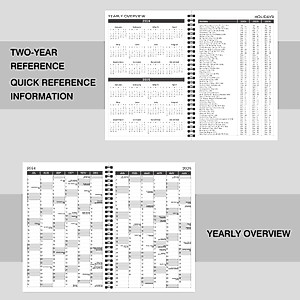 2024-2025 Weekly Appointment Book & Planner - Jul 2024 - Jun 2025, 2024-2025 Daily Hourly Planner, Academic Planner, 6.3" x 8.5", Half Hour (30 Mins) Interval, Tabs, Strong Binding, Thick Paper