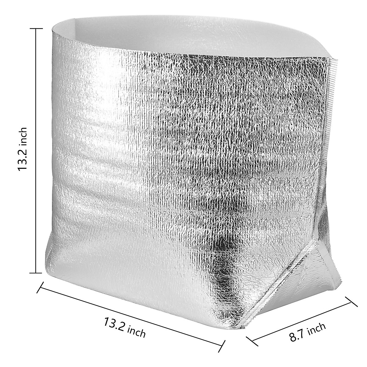 ZEAYEA 10 Pack Insulated Shipping Bags, 13.2" x 8.7" x 13.2" Thermal Box Liners for Frozen and Hot Food, Large Waterproof Reusable Insulation Bags for Shopping Bag Insulation Lining Camping Picnic