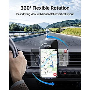 andobil Car Phone Holder & Magnetic Phone Grip Compatible with MagSafe iPhone 14 Pro Max 14 13 12