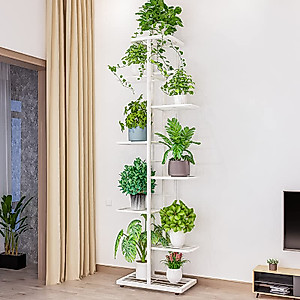 MTB Garden 8 Tier Metal Plant Stand for Indoor Outdoor Flower Pot Display Planter Shelf, White
