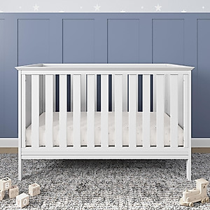 Child Craft Atwood Euro 3-Piece Nursery Set with 3-in-1 Convertible Crib, Dresser, and Chest (Matte White)