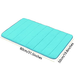 HOMJON Memory Foam Bath Mat, 31.5x19.8 Inches Anti-Slip Water Absorption Soft Bathroom Rugs Bath Bathroom Kitchen Floor Shower Carpet - Rose Red