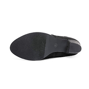 DREAM PAIRS Women's Highleg Thigh High Over The Knee Fashion Boots Block Mid Heel Long Sexy Faux Fur Boots Size 8, Black