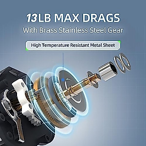 HANDING Baitcasting Reels 6.3:1 Gear Ratio 18LB Max Drag Drag 7oz Magnetic Braking System 2000 Series Casting Reel for Beginner (Left Hand)