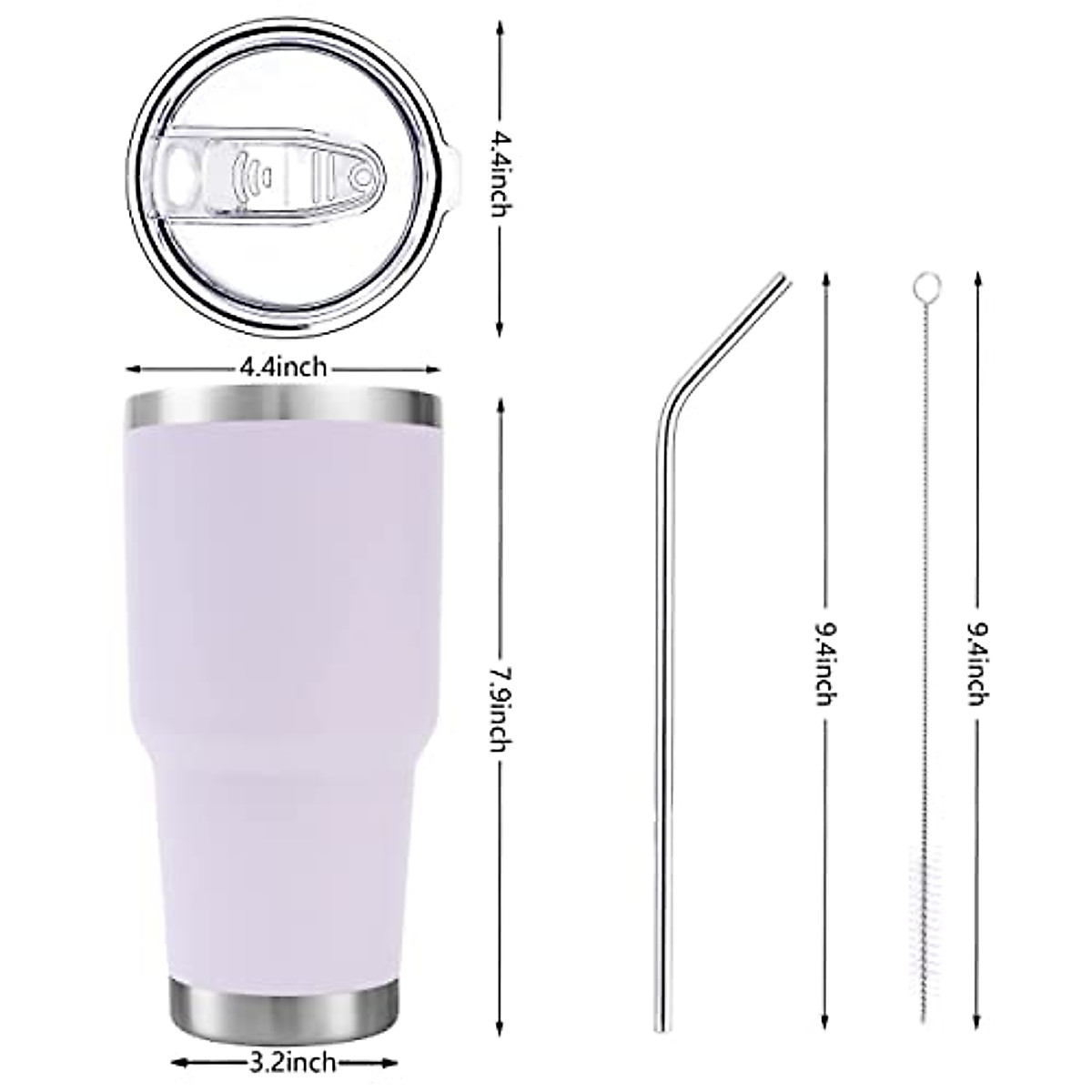 Toopify 30 oz Stainless Steel Insulated Tumbler Travel Mug with Straw Slider Lid, Cleaning Brush, Double Wall Vacuum