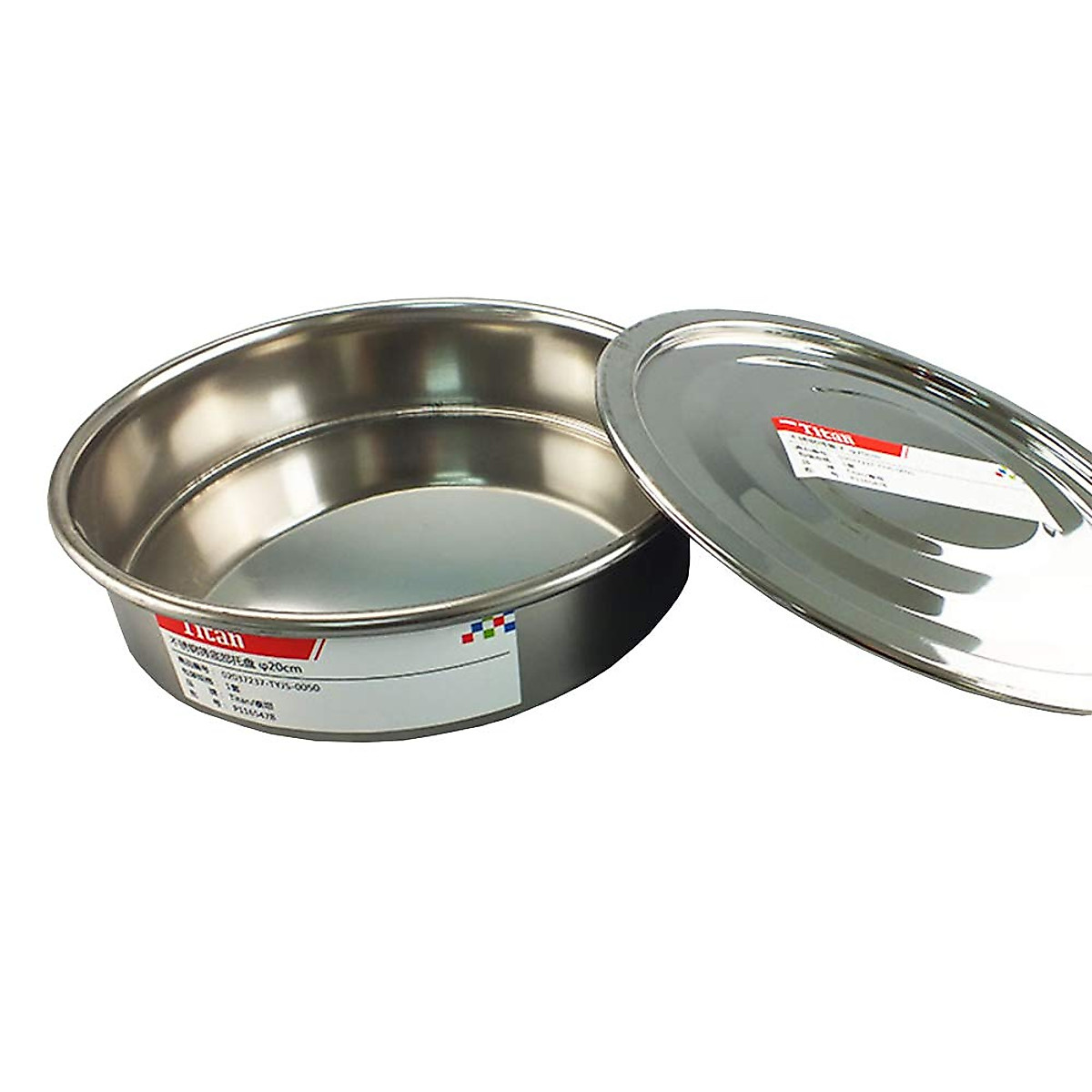 Adamas-Beta Test Sieve Pan and Lid for Chrome Plating Steel Frame φ20cm/8" Diameter Sieve