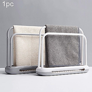 Kakalote Dishcloth Holder Rack,Detachable Towel Storage Rack,Removable Dishcloth and Sponge Drying Rack for Kitchen, Sink and Bathroom(Grey)