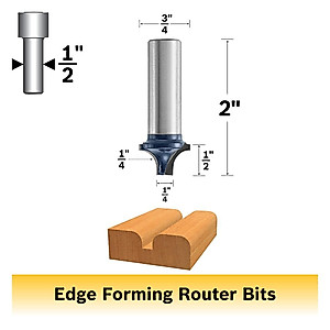 BOSCH 85471M 1/4 In. x 1/2 In. Carbide Tipped Plunge Roundover Bit