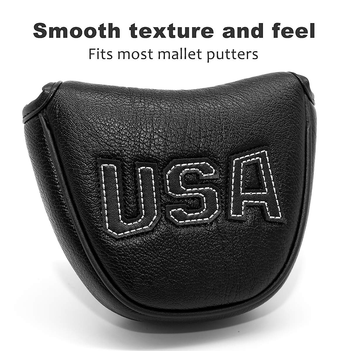 Golf Putter Cover, Putter Headcovers Golf Club Head Covers Putter Headcover for Blade Leather Golf Mallet Putter Head Covers with Magnetic for All Brands USA Style