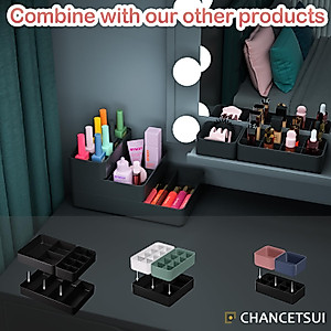 Drawer Organizer, Stackable Divider 3 Packs Makeup Organizers Bathroom Countertop, 15 Cell Compact Desktop Dresser Sundries Storage Box, Small Vanity Holder for Brushes, Eyeshadow, Lipstick, Green