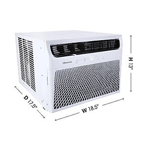 Hisense AHW1022CW1W 10,000 Smart Air Conditioner with Wi-fi Control, Dehumidifier, and Remote, 115V, Window AC Unit for Apartment, Bedroom, Medium Rooms up to 450 Square Feet in White, 10000 BTU