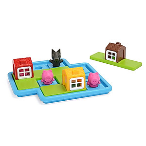 SmartGames Three Little Piggies - Deluxe Cognitive Skill-Building Puzzle Game featuring 48 Playful Challenges for Ages 3+