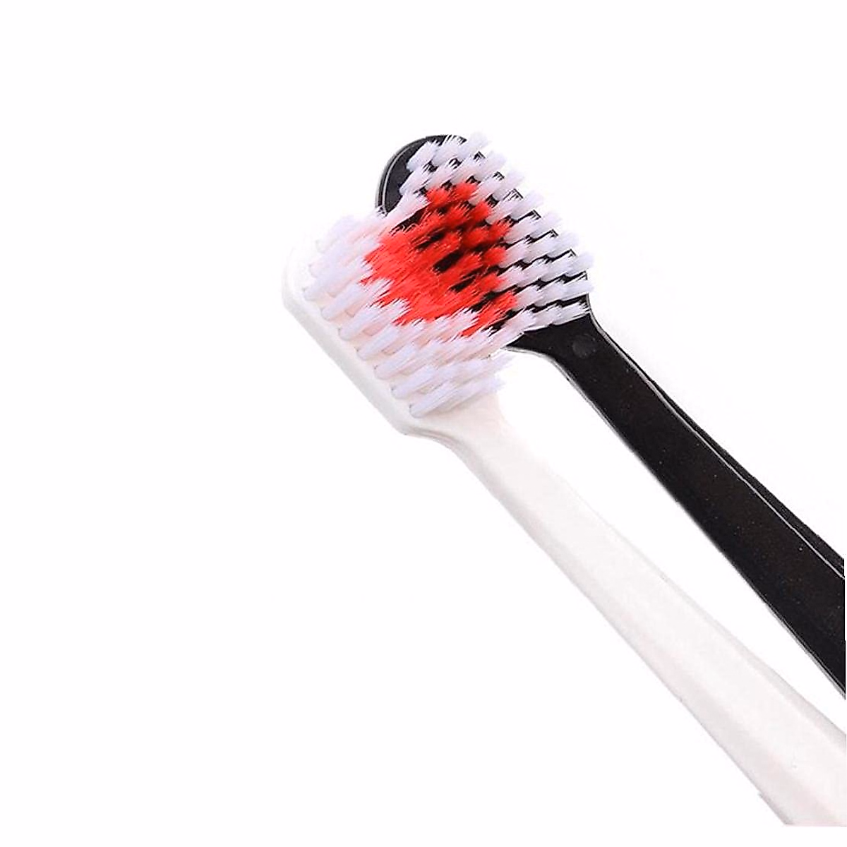 TOSSPER 2pcs/Set Couple Toothbrush, Black White Color Simple Adult Soft Hair Heart-Shaped Pattern Toothbrush for Outdoot Travle