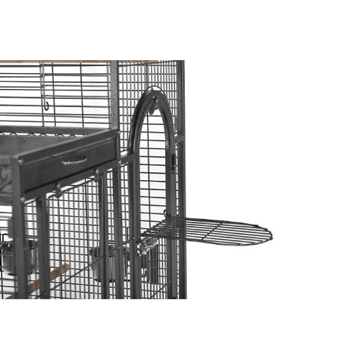 Prevue Pet Products BPV3159 Double Roof Bird Cage with Playtop, 36-1/2 by 27-1/4-Inch, Black