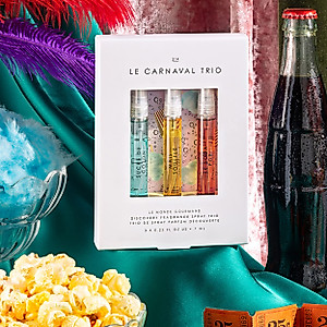 Le Monde Gourmand 3 Piece Carnaval Trio Purse Spray Set - 0.23 fl oz (6.8 ml) Each - Travel Friendly Fragrance