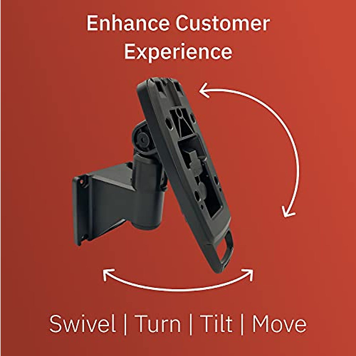 ENS Tailwind Ingenico Lane/3000/7000/8000 7" Latch and Lock Wall Mount Terminal Stand, Black