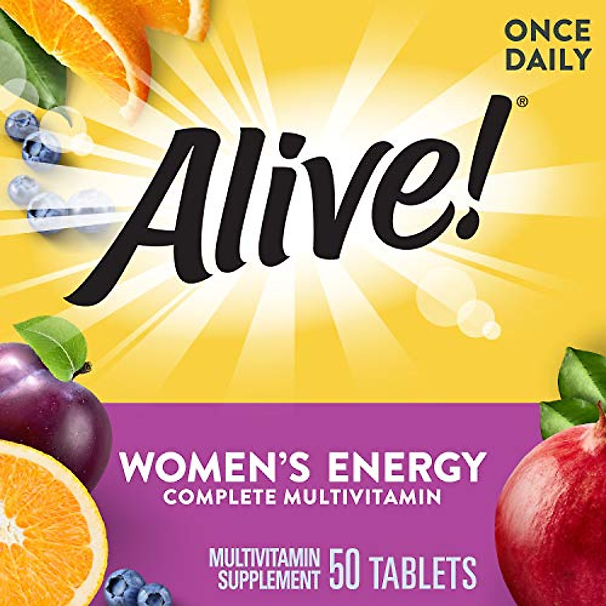 Nature’s Way Alive! Women’s Energy Complete Multivitamin, High Potency B-Vitamins, 50 Tablets
