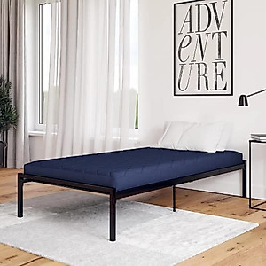 Value 6 Inch Thermobonded Polyester Filled Quilted Top Bunk Bed Mattress, Navy, LB531 (Full)