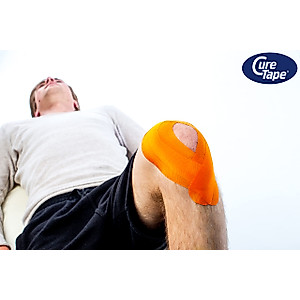 CureTape® Sports Kinesiology Tape Orange | 30% Stronger Adhesion | K-Tape for Extreme Conditions | Quick Dry Viscose | Waterproof Muscle Tape | for Increased Athletic Performance & Faster Recovery