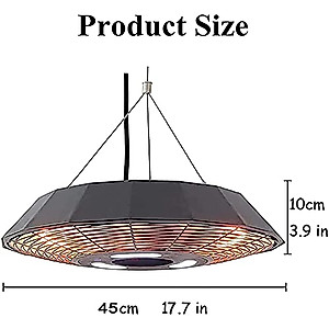 NaoSIn-Ni Outdoor Heater Patio Halogen Heaters,2000W Hanging Ceiling Mounted Heater 3 Gears Adjustable Electric Heating Lights for Indoor Garden Use