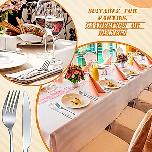 Nuenen 200 Pcs Forks and Knives Stainless Steel Forks Silverware Set Include 100 Dinner Forks and 100 Knives Flatware Set Tableware Cutlery Set for Home Restaurant, Mirror Polished, Dishwasher Safe