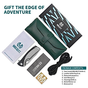 MOLSECT Soar Pocket Folding Knife, Frame Lock EDC Knives 3.27" S35VN Blade Titanium-Carbon Fiber Handle, Everyday Carry Knife for Outdoor Indoor Hiking Camping Fishing Hunting Work Men Women Gift