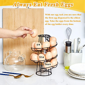 Zubebe 2 Pieces Egg Basket Spiral Egg Holder Storage Rack Metal Egg Functional Rack Egg Dispenser for Kitchen Countertop Display