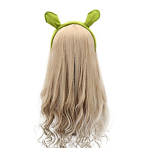 HODRME Plush Green Monster Ears Headband-Halloween Christmas Festival Theme Party Animal Cosplay Costume Headbands