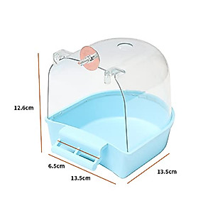 lamphle Parrot Bath Box Easy Installation Washing Dry Cleaning Lightweight Thicken Leak-Proof Parrot Bath Box for Lovebirds Green