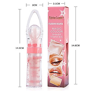 Polvo De Hadas Highlighter Makeup Powder，White Highlighter Makeup,the Natural Three-dimensional Face Glitter Blusher,Inner Corner Eye Highlighter for Women's Day Gift （01 White moonbeam)