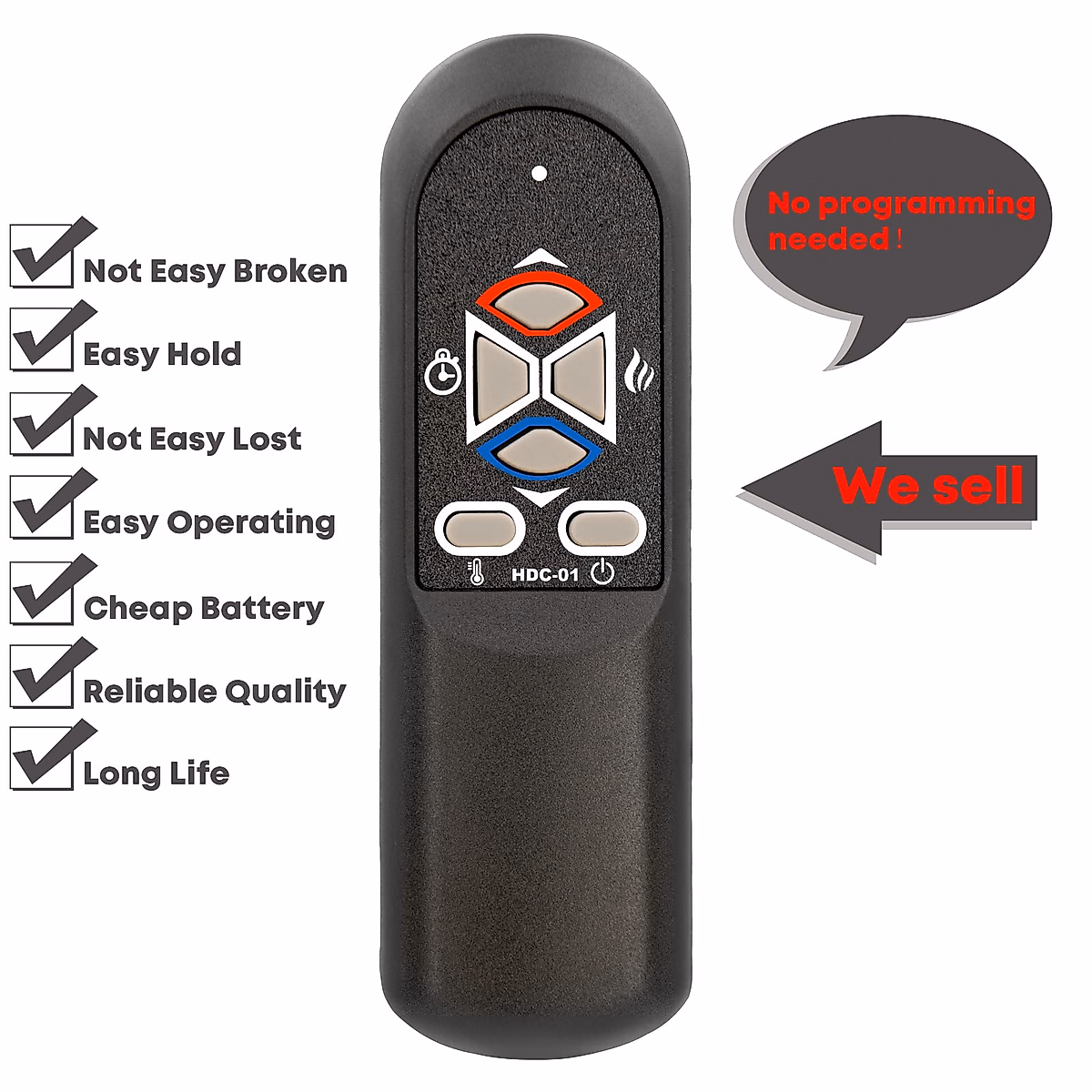 GENGQIANSI Replacement for Home Decorators Collection Electric Fireplace Heater Remote Control WSFP42HD-11 WSFP42ECHD-12 WSFP42ECHD-13 207000933 207000937 207000934 WSFP54HD-31 WSFP54ECHD-32