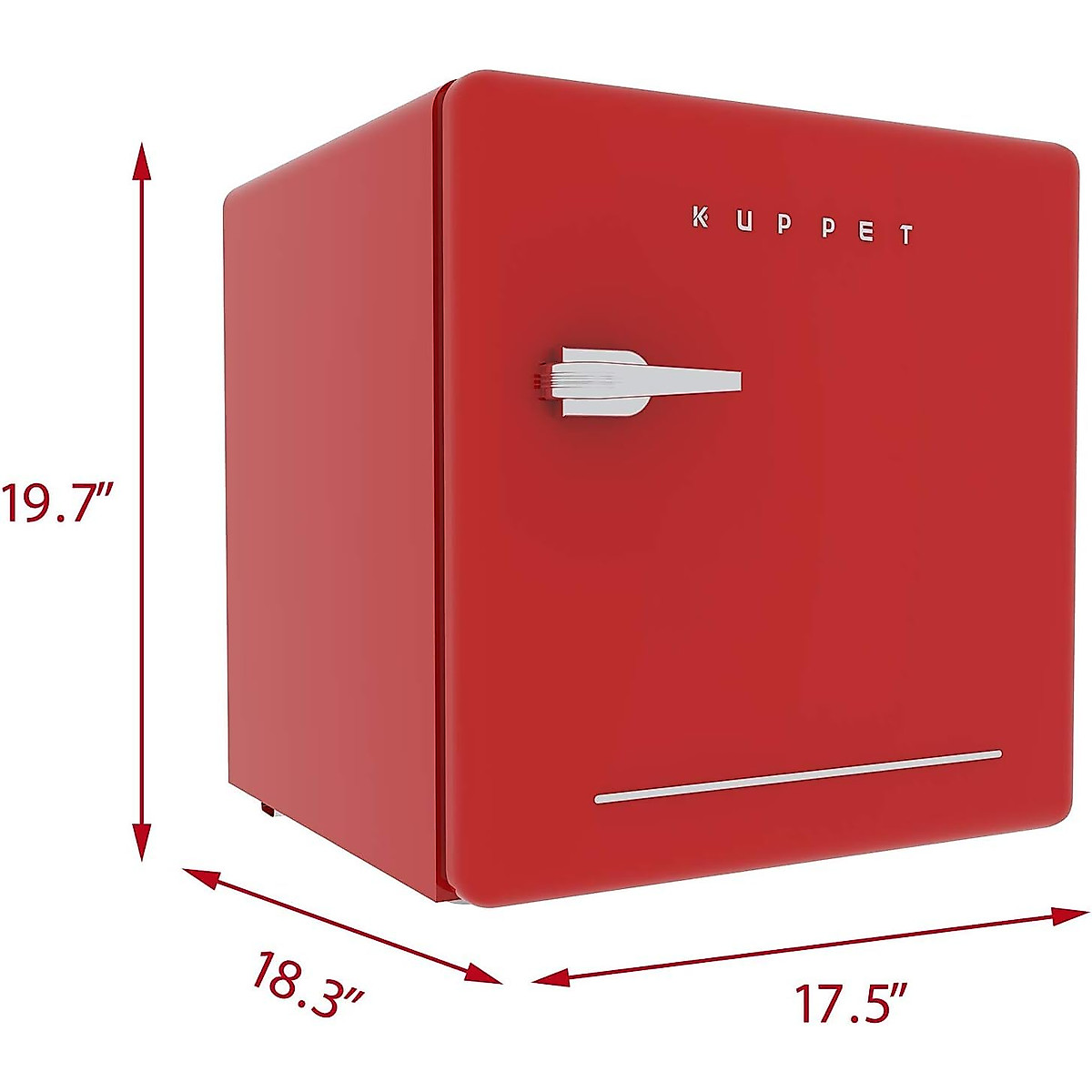 DISHUP 1.6 Cu.Ft Classic Retro Compact Refrigerator, Single Door Mini Fridge with Freezer, Small Drink Chiller with Small Beauty Cosmetics Skin Care Refrigerated for Home,Office,Dorm or Cabin(Red)