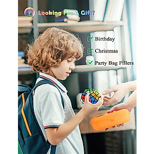 Megaminx Cube, Roxenda 3x3x3 Pentagonal Speed Cube Dodecahedron Magic Cube Puzzle Toy (Black)