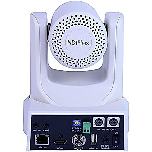PTZOptics 30X-NDI Broadcast and Conference Camera (White) (PT30X-NDI-WH) + SuperJoy IP and Serial Controller + Universal Wall Mount Bracket (White) - Camera, Mount and Joystick Controller Bundle