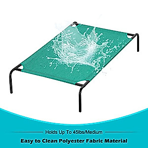 Elevated Dog Bed Cooling Dog Cat Cot Indoor Outdoor Waterproof Pet Bed Portable Raised Pet Cot for Small Medium Dogs Cats, Green