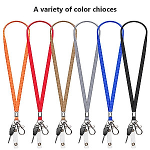 3 Pack Neck Lanyard with ID Badge Holder, Office Strap Lanyards, Stainless Metal Swivel Hook for Name Tag, Badge Holders, Keychains, Card, Red, Orange, Brown