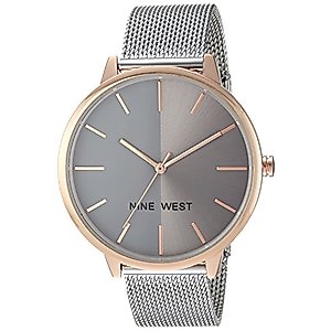 Nine West Women's Sunray Dial Mesh Bracelet Watch
