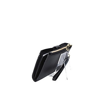 A|X ARMANI EXCHANGE womens Leather Organizer Wallet, Black, One Size US