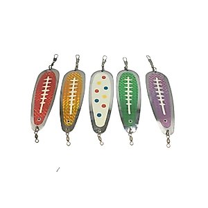 KOKOPROS Finished Kokanee Salmon Hyperglow Teardrop Fishing Flasher, 5-1/2" Length, Chrome 5 Pack