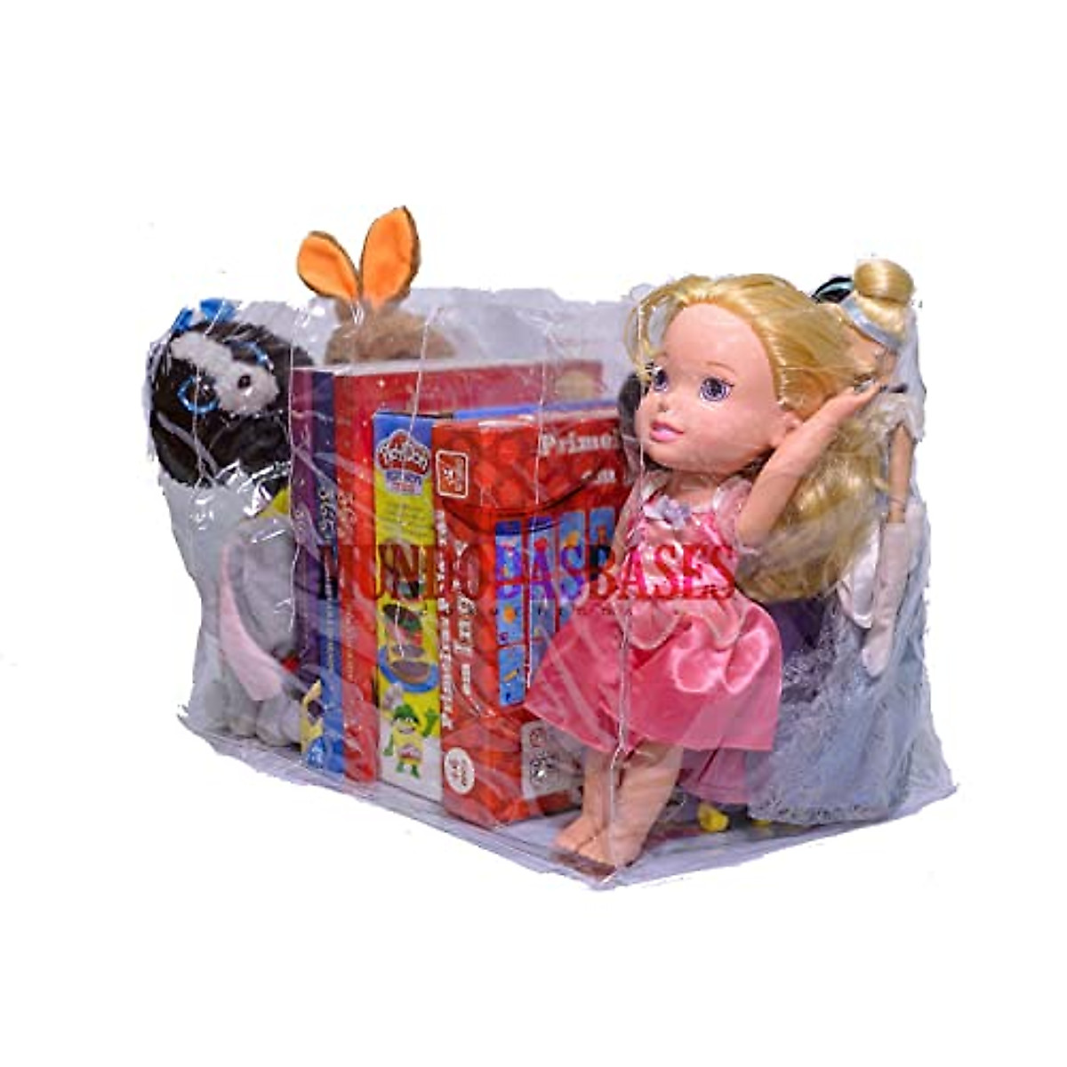 Mundo das Bases Organizer Closet Storage Solution Made of Flexible, Clear Plastic and Five Dividers for Sneakers, Shoes, Boots, Clothes, Toys and Cleaning Products (transparent 5 pairs)