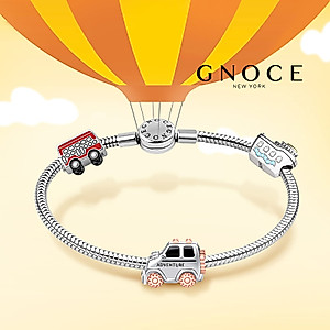 GNOCE SUV Car Charms for Bracelet 925 Sterling Silver Bead ADVENTURE Charms for Women Jewelry Gift