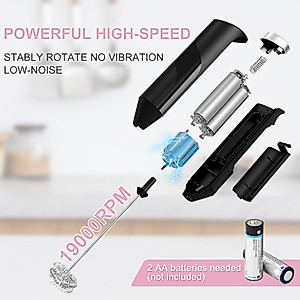 Double Whisk Milk Frother, Handheld Electric Blender stick, Drink Mixer with Food Grade Stainless Steel Stirrer, Battery Operated Foam Maker for Coffee, Cappuccino, Matcha,Hot Chocolate Latte, in Pink