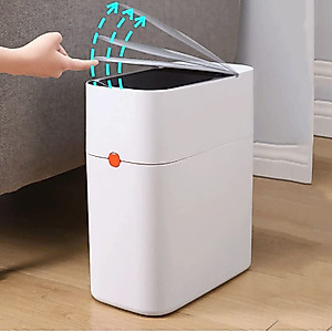 GENIGW Automatic Sensor Trash Can for Kitchen Corner Smart Trash Can Suction Bag Smart Dump Bathroom Trash Bin for Toilet