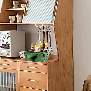 Ponpong Plastic Woven Storage Baskets, 6 Packs