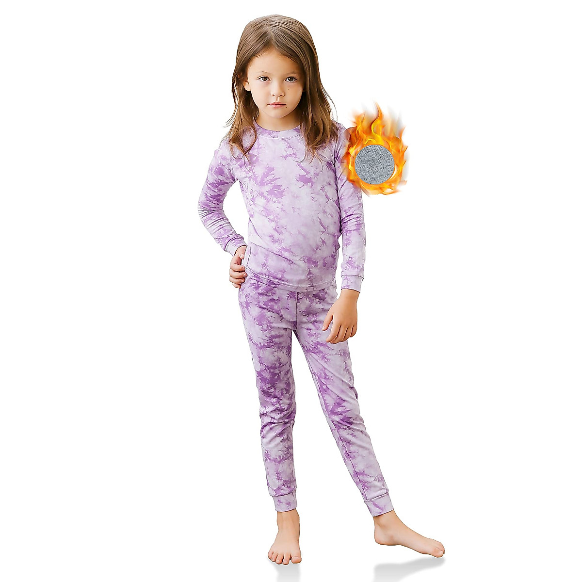 TINFL by Vaenait Girls Thermal Underwear Soft Long John Set Heatwarm Aurora Purple XS
